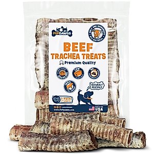PUPDAWGS 7" Beef Trachea Dog Training Treats | Dental Chews for Dogs | All Natural Dog Treats Made in USA | Beef Esophagus Low Calorie Dog Treats for Joint Health Support (7 Inch Tracheas - 7 Pack)