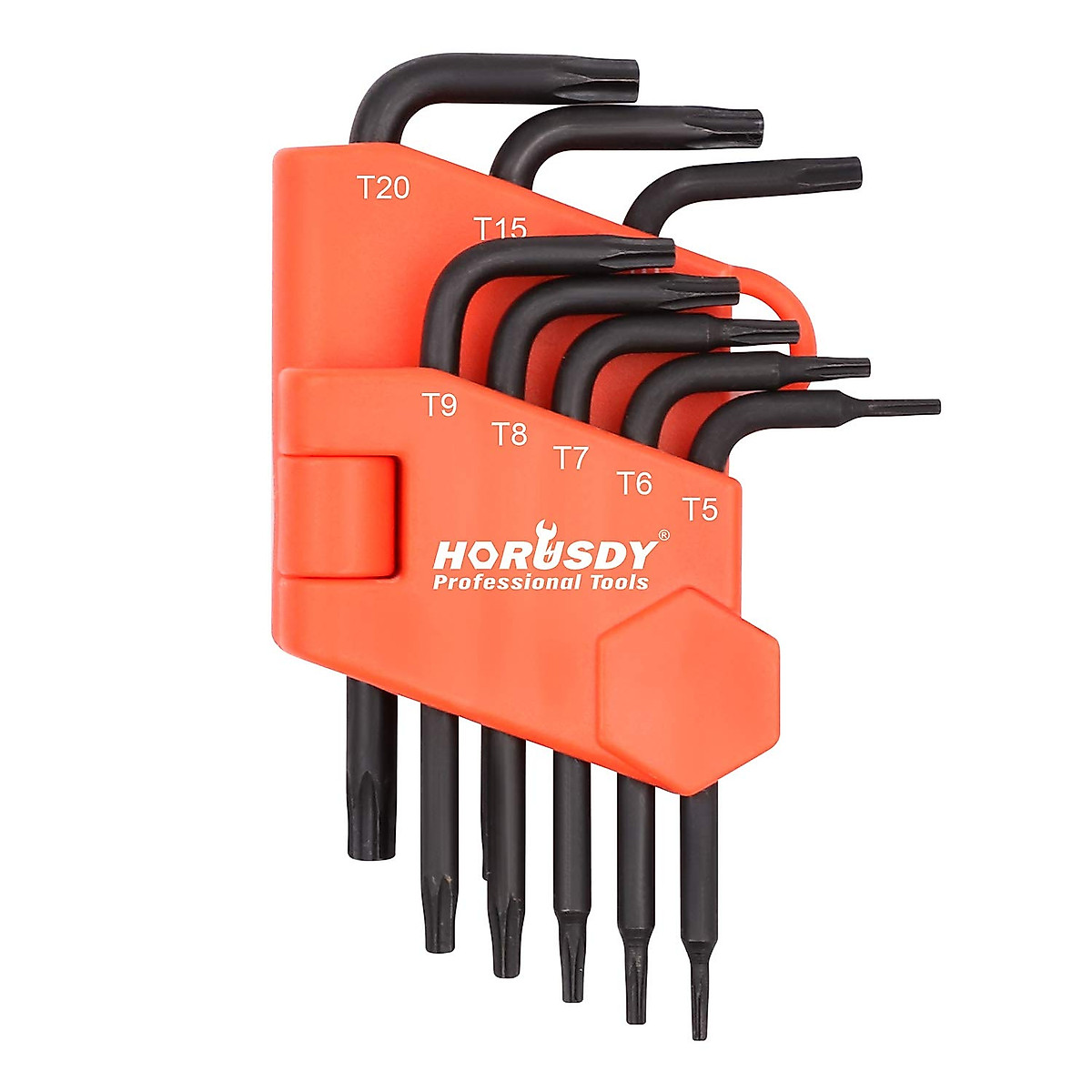 SEDY 8-Piece Mini Torx L Key Set, Tamperproof Torx Star Allen Wrench, T5, T6, T7, T8, T9, T10, T15, T20, Cr-V