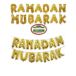 16inch Rose Gold Eid MUBARAK Foil Balloons Party Decoration Supplies Ramadan Decoration Gold EID Balloons For Muslim EID Ballon (RAMADAN Gold)