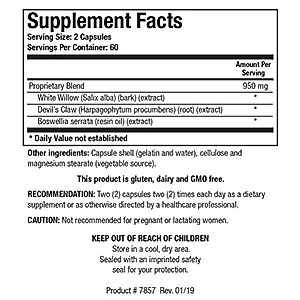 BIOTICS Research Bio Allay Supports Overall Physiological Balance, Joint Flexion and Comfort, Cartilage and Joint Support, White Willow, Devil’s Claw, Boswelia 120 Caps