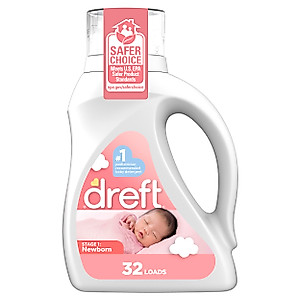 Dreft Stage 1 Newborn Baby Liquid Laundry Detergent, Gentle on Sensitive Skin, HE Compatible, 32 loads