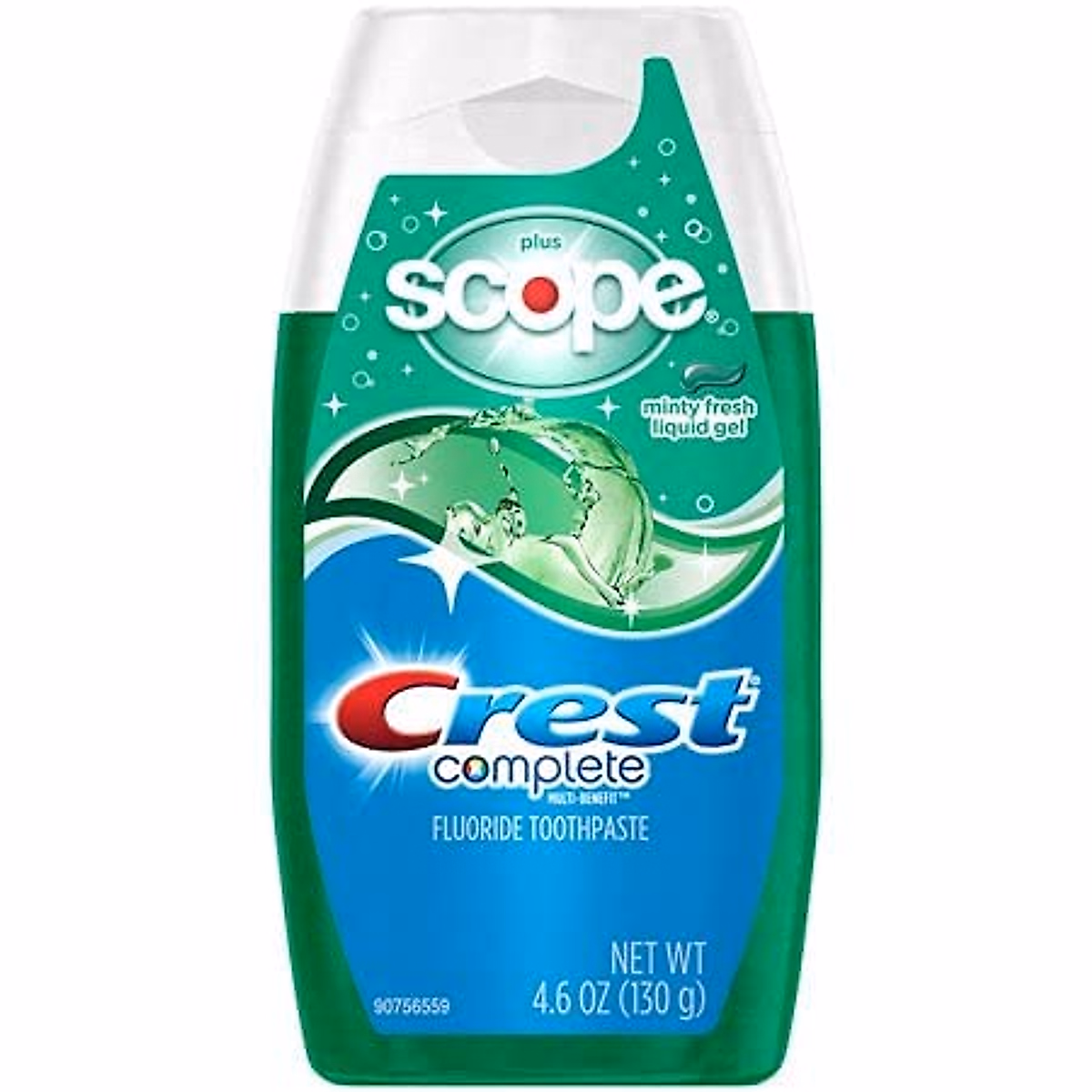 Crest Whitening Plus Scope Toothpaste Liquid Gel Minty Fresh - 4.6 oz, Pack of 4