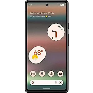 Google Pixel 6A 5G 128GB 6GB RAM Factory Unlocked (GSM Only | No CDMA - not Compatible with Verizon/Sprint) Global Version - Sage
