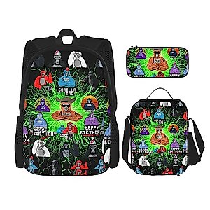 Moare Gorilla Tag Backpacks Set with Backpacks Lunch Bag Pencil Case Pencil Bag
