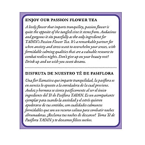 3 PACK Tadin Tea, Pasiflora - Passion Flower Tea, 72 Tea Bags - Relax Mind Muscle Pasiflora