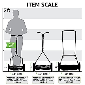 American Lawn Mower Company 1204-14 14-Inch 4-Blade Push Reel Lawn Mower, Red
