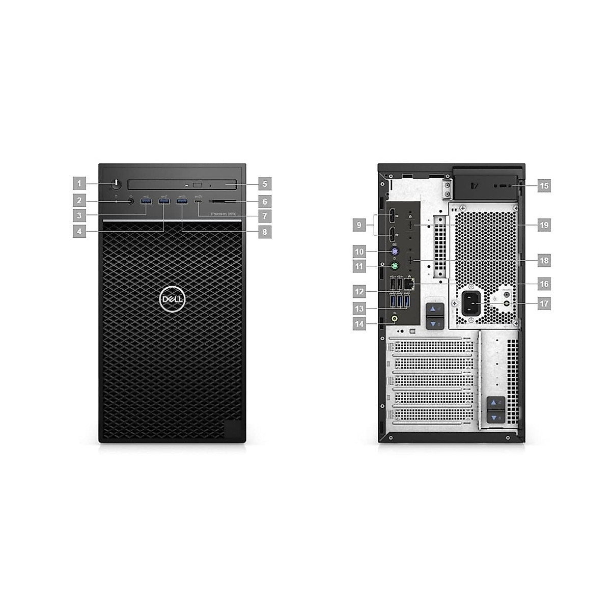 Dell Precision T3650 Workstation Desktop | Core i5-10600 - 1TB SSD + 1TB SSD Hard Drive - 16GB RAM | 6 cores @ 4.8 GHz Win 11 Pro Black (Renewed)