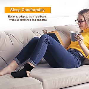 PEUTIER Foot Support Brace, Adjustable Strap Ankle Compression Sock Wrap Night Splint Foot Drop Arch Support Soft Comfortable for Women Men (Medium)