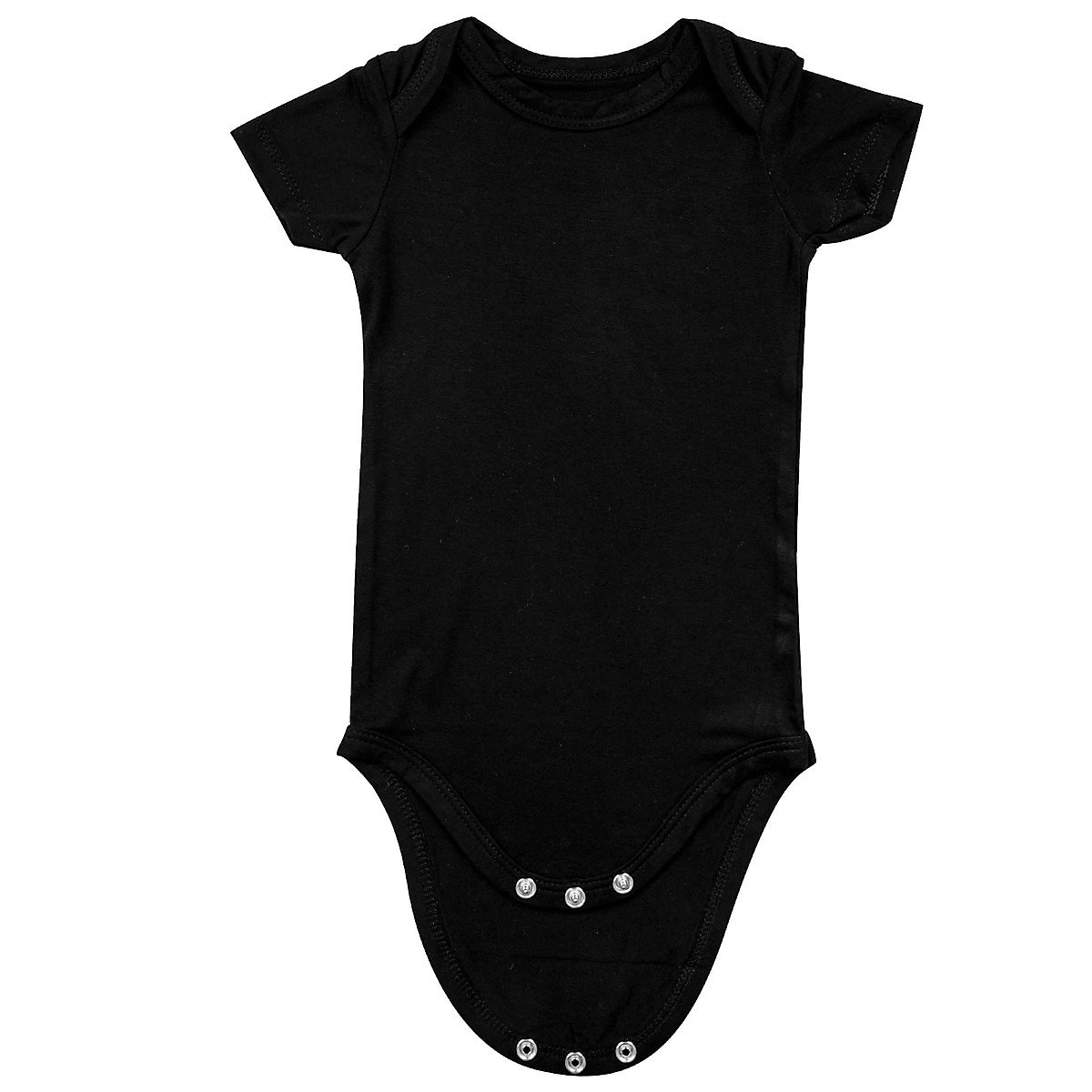 Rayon Bodysuit for Girls, Black Short Sleeve Bodysuits, Baby Boy Undershirt 12-18 Months