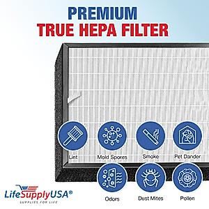 LifeSupplyUSA True HEPA Filter Replacement Compatible with Alen Air BreatheSmart BF35 Air Purifier