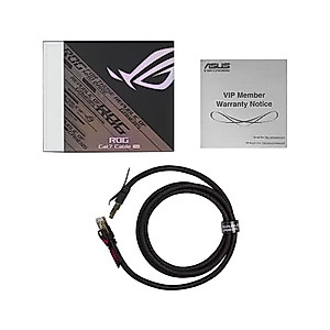 ASUS ROG Cat7 Ethernet Cable – 10 ft Shielded Gaming LAN network cable high speed network up to 600MHz & 10GB Transfer Rates, Nylon Braided, Gold Plated