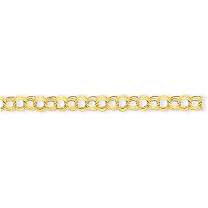 FindingKing 14K Gold Triple Link Charm Bracelet Jewelry 8"