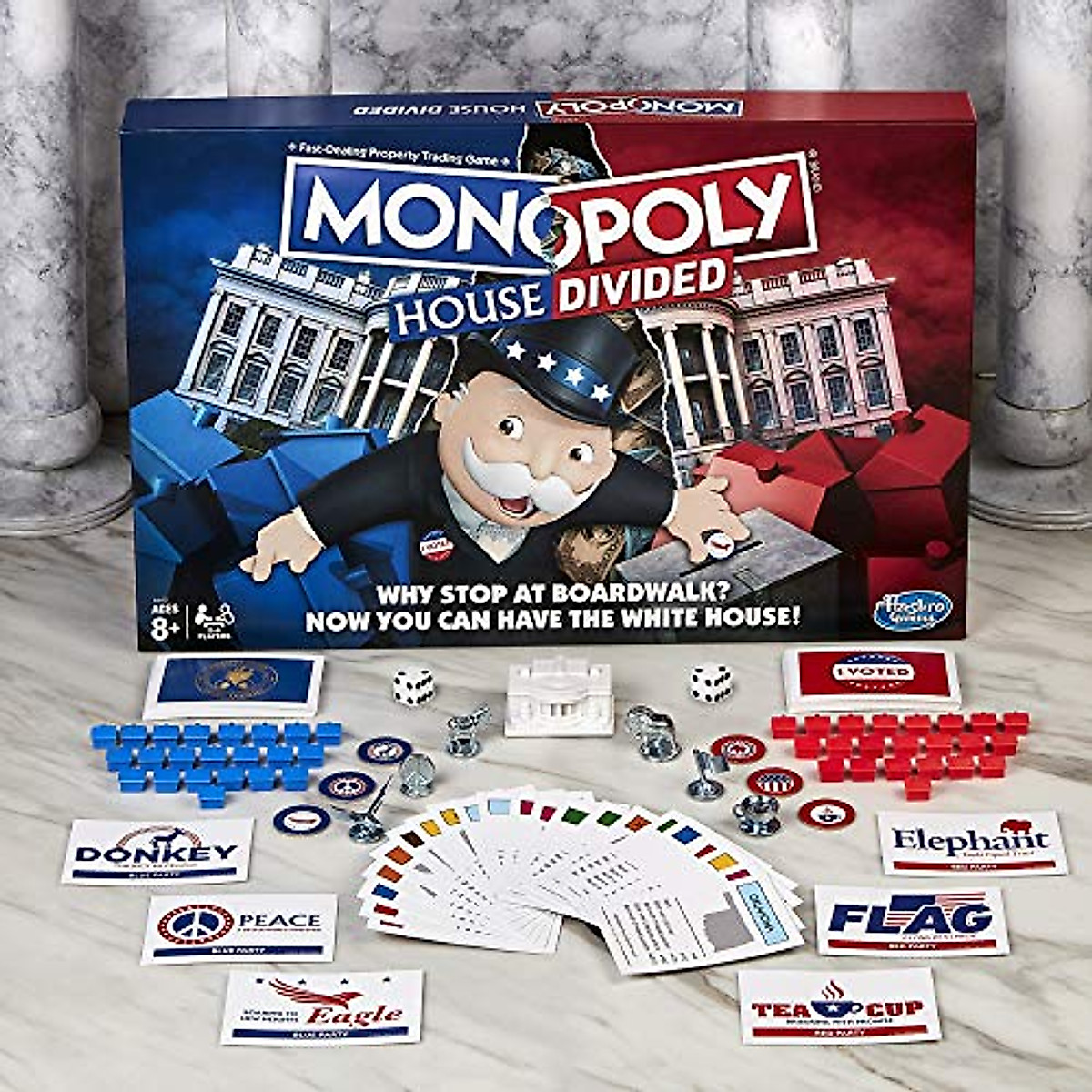 Monopoly House Divided Board Game: Elections and White House Themed Game; Board Game for Families and Kids Ages 8 and Up