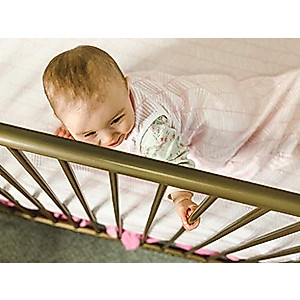 BaeBae Goods Crib Sheets for Baby Boys and Girls, 4 Pack, Soft and Breathable Jersey Knit Fitted Sheet Set, Cute Gender Neutral Nursery Mattress Bedding, Universal Fit (Gold Dots)