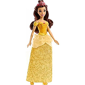 Disney Princess Belle Fashion Doll, Sparkling Look with Brown Hair, Brown Eyes & Tiara Accessory