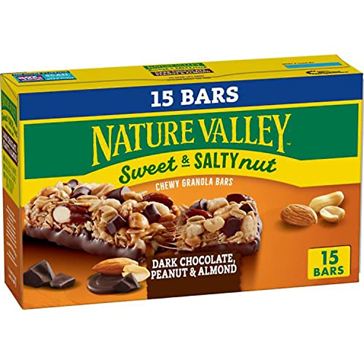 Nature Valley Sweet and Salty Nut Bars, Dark Chocolate Peanut Almond, 15 ct