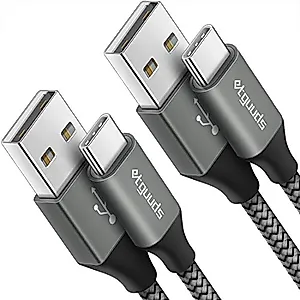 etguuds [2-Pack, 3ft] USB C Cable 3A Fast Charge, USB A to Type C Charger Cord Braided Compatible with Samsung Galaxy A10e A20 A50 A51 A71, S20 S10 S9 S8 Plus S10E, Note 20 10 9 8, Moto G7 G8