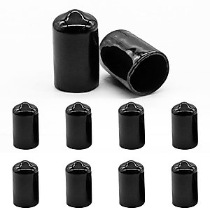 Hordion 100Pcs 5/16 Inch Rubber End Caps, 8mm Rubber Caps Screw Thread Protectors, Black Bolt Screw Vinyl Caps, Round Tube Bolt Cap Cover Thread Protectors Safety Cover