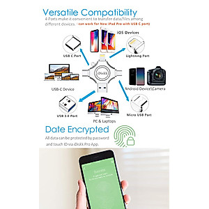 iDiskk MFI Certified 256GB Photo Stick for iPhone USB C iPad Pro Android Samsung Flash Drive for iPhone 15/14/13/12/12 pro/12 mini/11/11/Pro/6/7/8/XR/X/XS MAX,iPad pro USB Storage for PC,MacBook