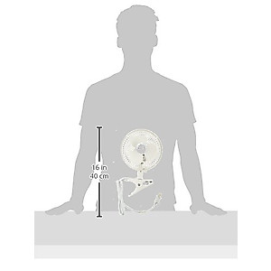 Comfort Zone CZ6C 6-inch Quiet Portable Indoor 2-Speed Desk Fan with Clip and Fully Adjustable Tilt, White for Home, Office, Bedroom