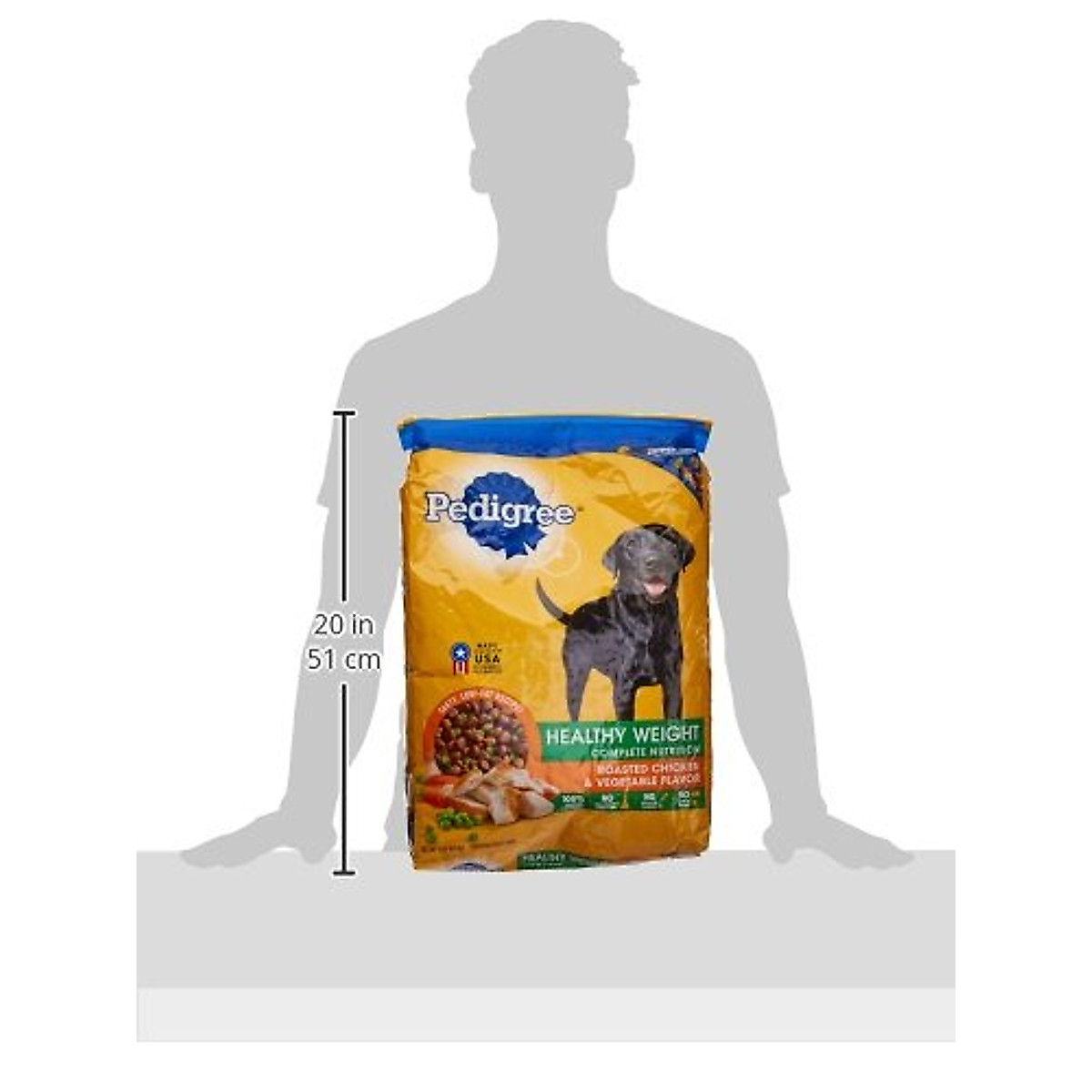 PEDIGREE Healthy Weight Adult Dry Dog Food Roasted Chicken & Vegetable Flavor Dog Kibble, 15 lb. Bag