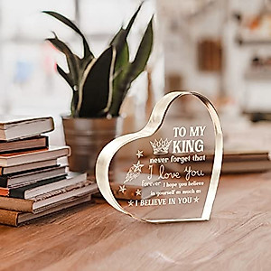 Gifts for Boyfriend, Husband Gifts, Birthday Gifts for Him Boyfriend, Unique I Love You Mens Acrylic Keepsake - Husband Birthday Gifts, Anniversary Valentines Day Gifts for Him, To My King