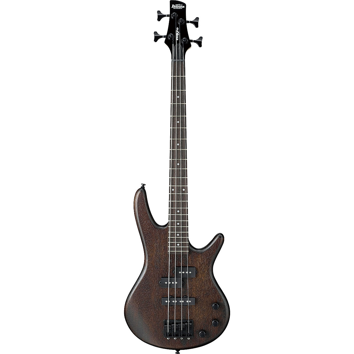 Ibanez 4 String Bass Guitar, Right, Walnut Flat (GSRM20BWNF) and Ernie Ball Polypro Guitar Strap, Black (P04037)