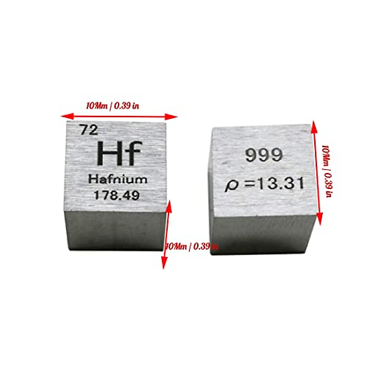 Jonoisax 10 Mm Hafnium Metal Cube - 99.9% Pure for Element Collection Lab Experiment Material Hobbies Substance Block