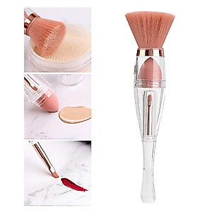 makeup brush makeup brush set makeup blending brus,Makeup Brush 3 in 1 Multi-functional Cosmetic Brush for Foundation Powder Concealer Eye Lip Beauty Tool for Beginners & Makeup Artist