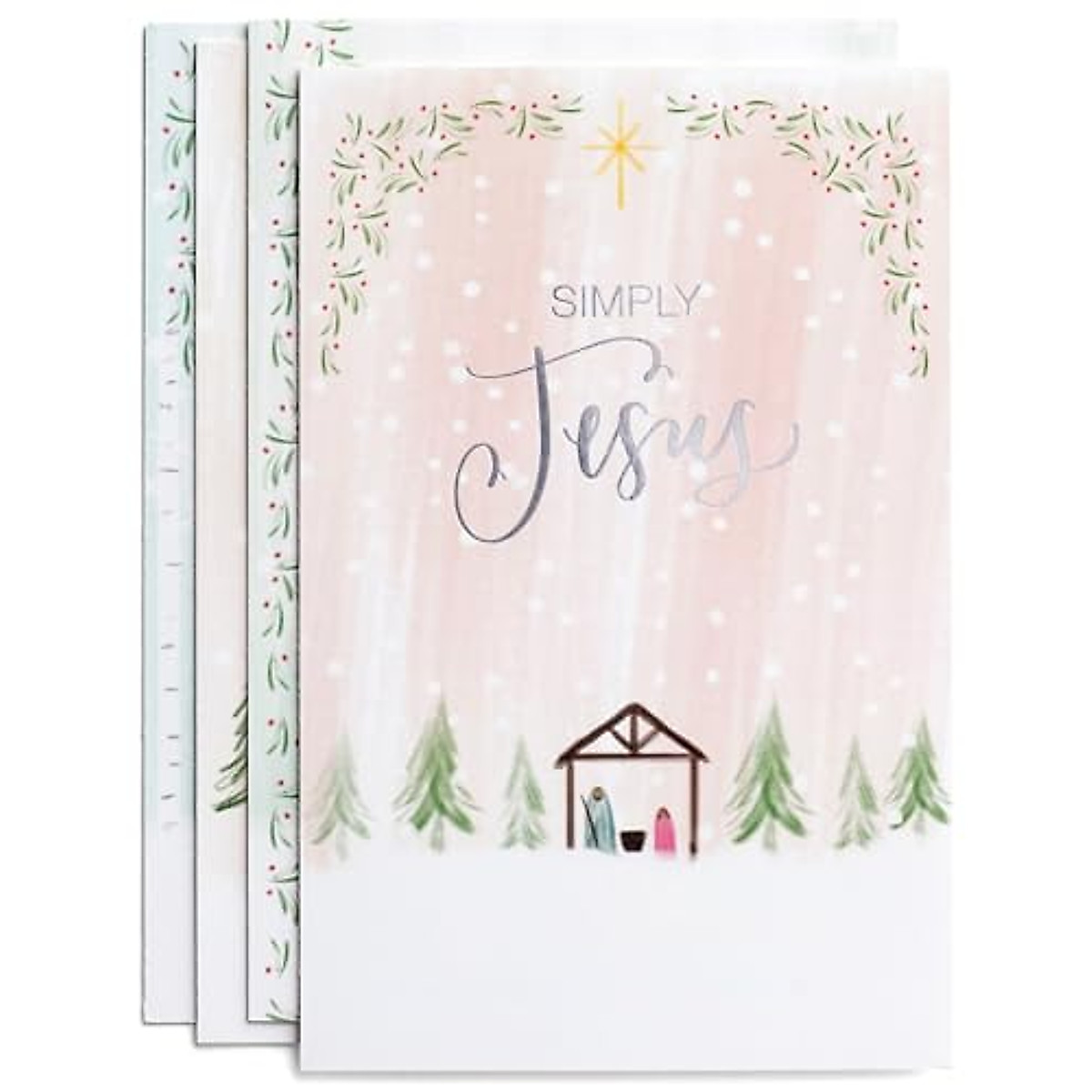DaySpring - Simply Jesus - 60 Bulk Christmas Boxed Cards (J4794), Multi