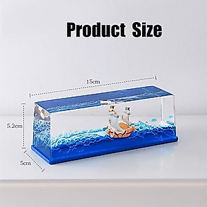 Chilifuli Cruise Ship Fluid Drift Bottle,Unsinkable Boat in a Box,Titanic Cruise Ship Model Liquid Wave Cruise Ship Decoration,Cruise Ship That No Longer Sinks Toy,for Car Display Cases and Gifts (F)