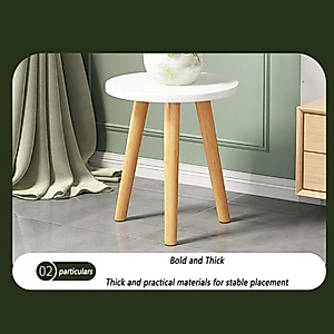 IOEDHW 27”Round Plant Stand, Classic Wood Flower Stand Stool, Plant Stand Flower Pot Holder, Wooden Stool For Indoor Plants, Garden Patio Rack Display Shelf Holds For Succulents, Cacti, Herbs