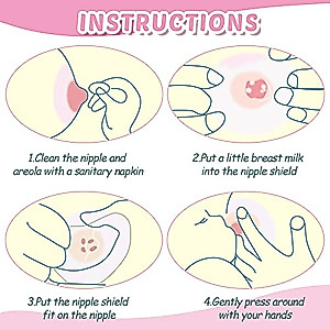 8 Pieces Nipple Cover for Nursing Newborn, Contact Nipple Protector 24 mm 15 mm Nipple Everters with Clear Carrying Case Silicone Nipple Extender for Breastfeeding, Flat or Inverted Nipples