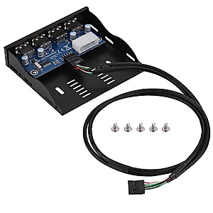 Limouyin Floppy Front Panel 3.5'' 4 Port USB2.0 HUB Floppy Front Panel 9 Pin to 4 Interface USB 2.0 HUB for Computer PC