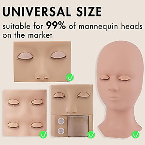 Embagol Multifunction Replaced Eyelids Makeup for Training Head Removable Realistic Eyelids Eyelash Training (3 Pair (Pack of 1))