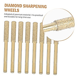 GANAZONO Chainsaw File Chainsaw Tool Chain Tool Deburring Tool Titanium Plated Burr File Burr Grinding Diamond Chainsaw Sharpener Sharpening Wheel Burr Grinding Stone Sharprner Mill 8 Pcs