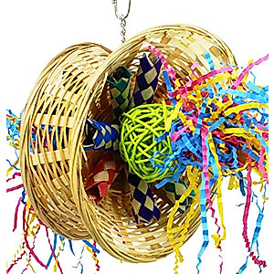 Bonka Bird Toys 1870 Foraging Butterfly Bird Toy Cages Birds Parrot Natural Conure Cockatiel. Quality Product Hand Made in The USA.