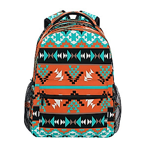 AUUXVA Ethnic Aztec Zig Zag School Backpack for Teen Girls Boys Lightweight Student Backpack Travel Bookbag Laptop Casual Daypack