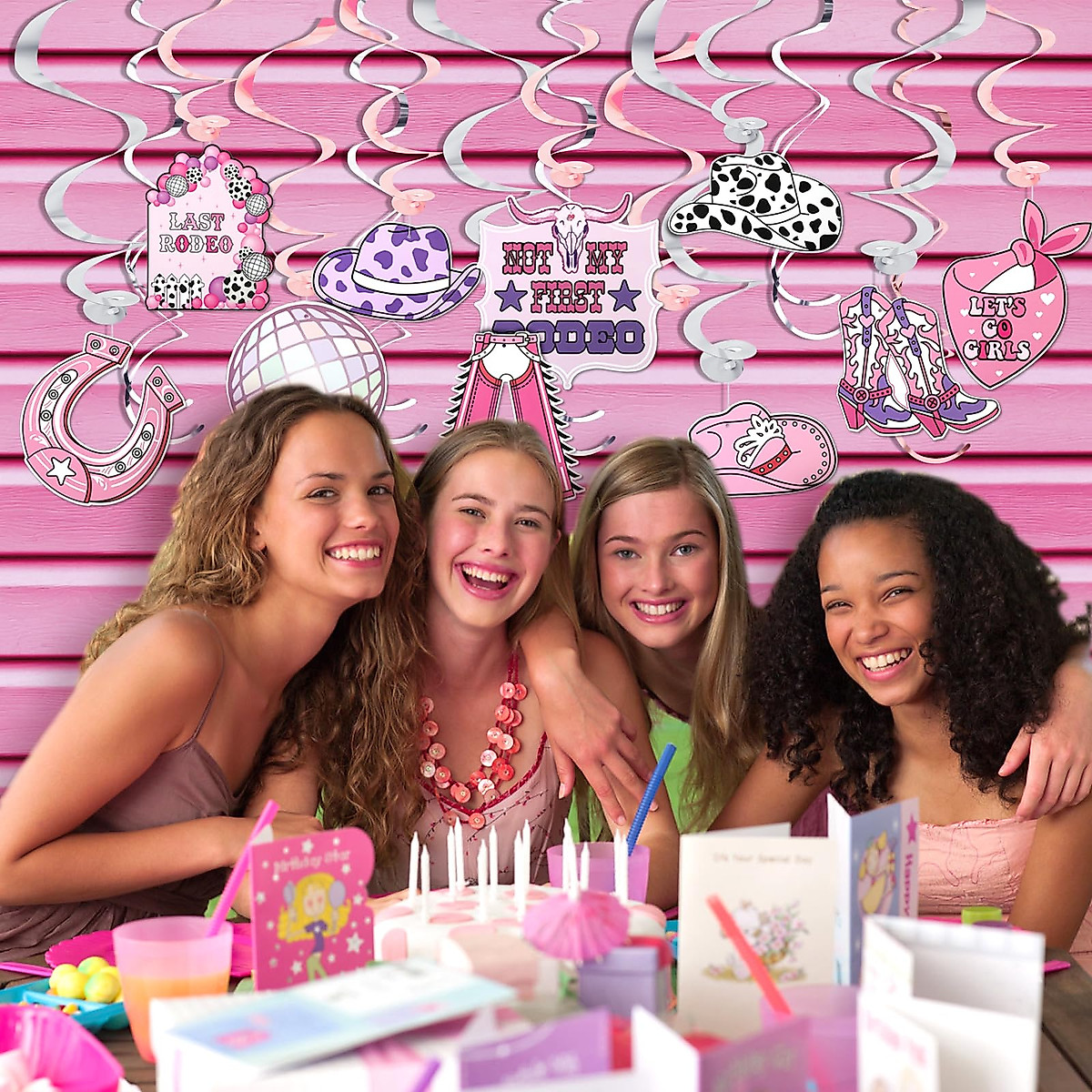 Western Cowgirl Party Hanging Decorations, Let's Go Girls Cowgirl Bachelorette Party Decorations for Western Disco Party Cowgirl Birthday Western Theme Last Rodeo Bachelorette Party Supplies