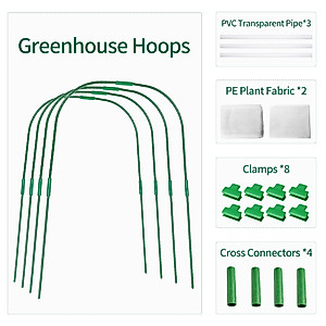 POTEY Raised Garden Bed with Greenhouse Galvanized Planter Box with 2 Greenhouse Cover for Outdoor Gardening Garden Box for Fruit, Vegetable, Flower, Herbs and Strawberry Plant