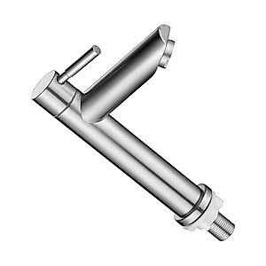 Waterfall Bath Taps Outdoor Sink Single Cold Basin Faucet Stainless Steel Kitchen Faucet Bathroom Metal Faucet (Style 2) Outdoor Spigot Outdoor Spigot Rv Sink