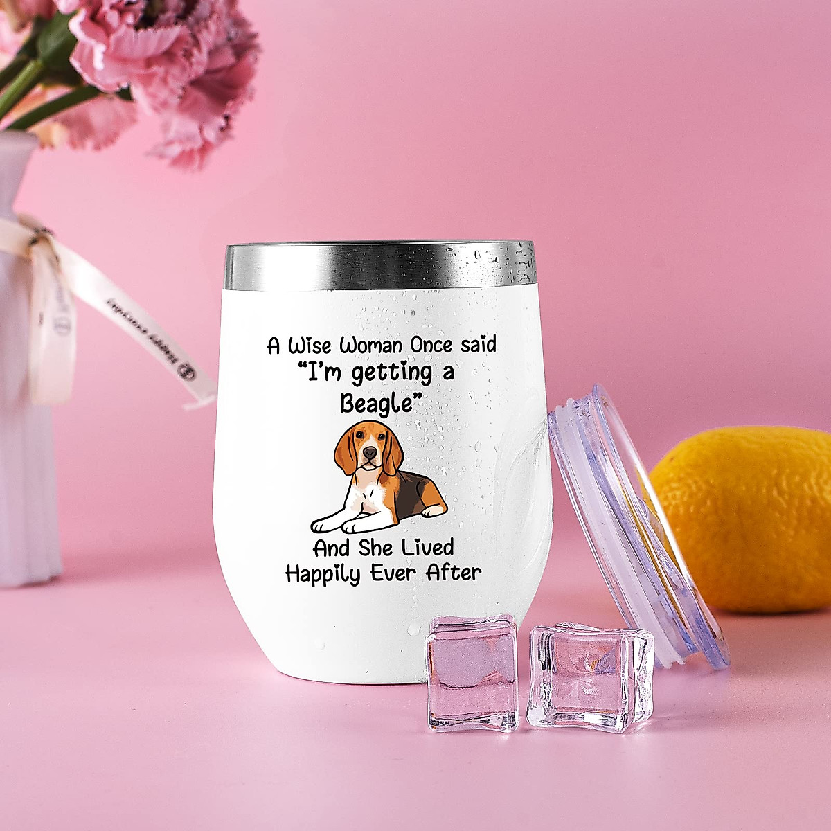 Rudicaxi Beagle Gifts,12OZ Beagle Wine Tumbler, Beagle Gifts for Women, Dog Mom Birthday Gifts For Pup Owner Who Loves Basset Hound, Gifts for Dog Lovers Funny Mother's Day Christmas