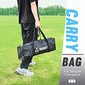 Patiassy Professional Badminton Set with Carbon Aluminum Badminton Rackets Set of 4, Outdoor Portable Badminton Net with Winch System, 2 Goose Feather Badminton Shuttlecocks, Boundary and Carrying Bag