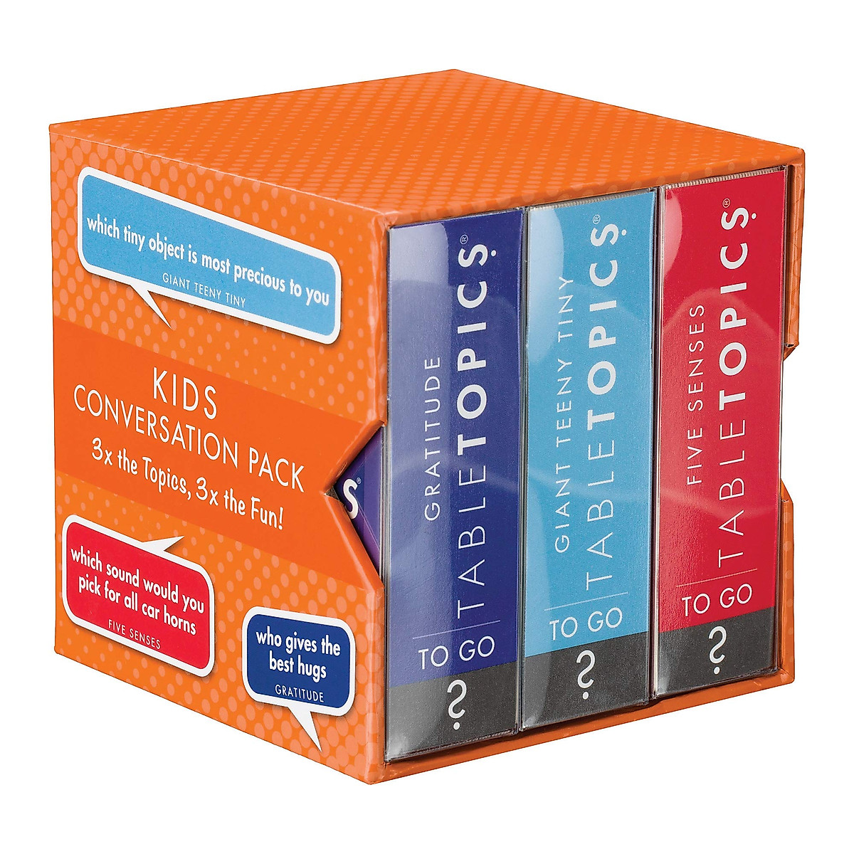 TableTopics Kids Conversation Pack - 120 Conversation Cards for Family Play Together, Engage and Connect with Kids, Boxed Set of 3 Topics