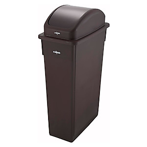 Winco Slender Trash Can, 23-Gallon, Brown
