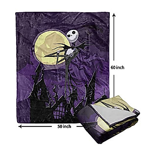 Purple Night Sherpa Fleece Throw Blanket - Skull Fuzzy Warm Throws for Winter Bedding, Couch，Sofa for Christmat