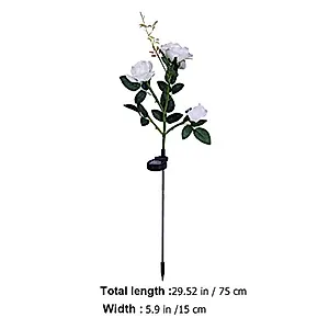 DOITOOL Decoration Lights Outdoor LED Garden Solar Flower Lights Rose Flower Lamp Stake Decorative Landscape Lights Ground Plug Light for Home Garden Lawn Way Party Decor White Outdoor Stakes