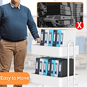 Ceayell 3-Tier Metal Rolling Storage Cart Heavy Duty Utility Cart Organizer with Lockable Wheels