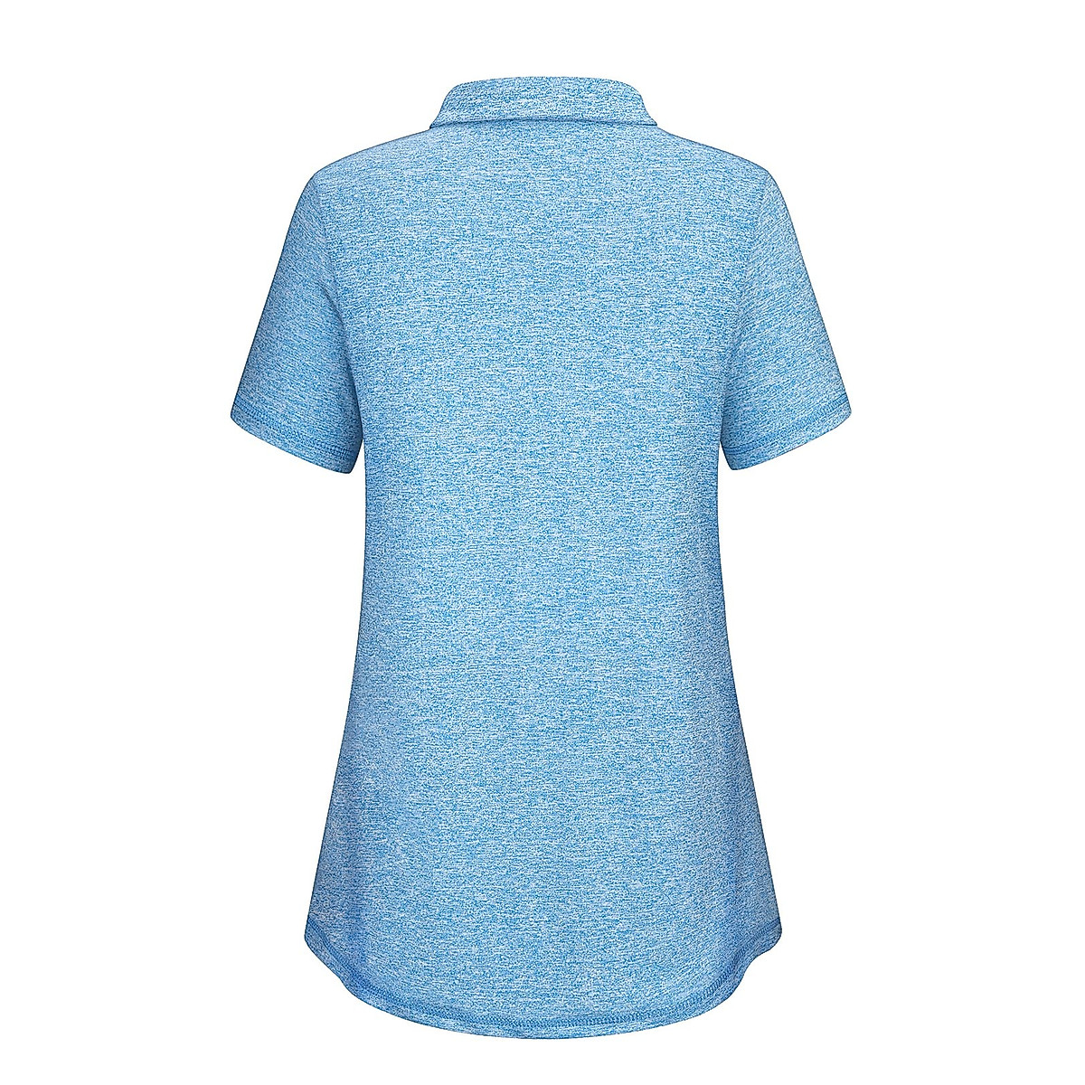 Viracy Golf Shirts for Women, Collared Polo Shirt Short Sleeve V Neck Yoga Running Tops Irregular Hem Moisture Wicking Tennis Apparel,Blue-XL