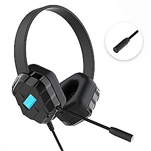 Gumdrop DropTech B1 Headset On-Ear Headphones for Kids w/Boom Mic, 3.5 mm Chew Proof Cord for K-12, Students & Classroom (Drop Tested, Comfortable, Lightweight, Rugged, Easy Cleaning) - Black